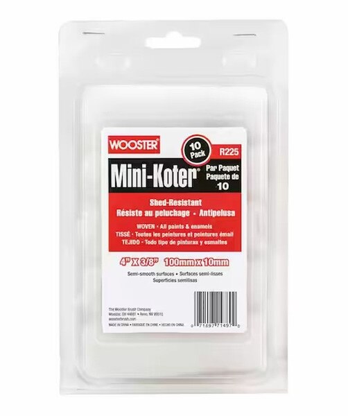 4" Mini-Koter 3/8" Woven Nap Roller by Wooster | Versatile High ...